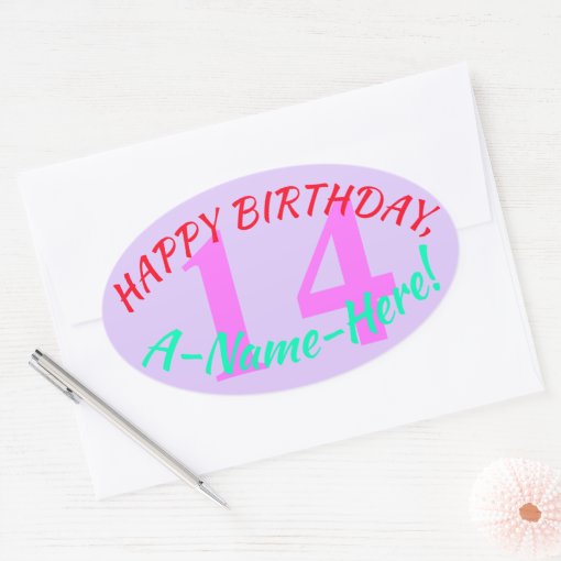Simple 14th Birthday Sticker | Zazzle