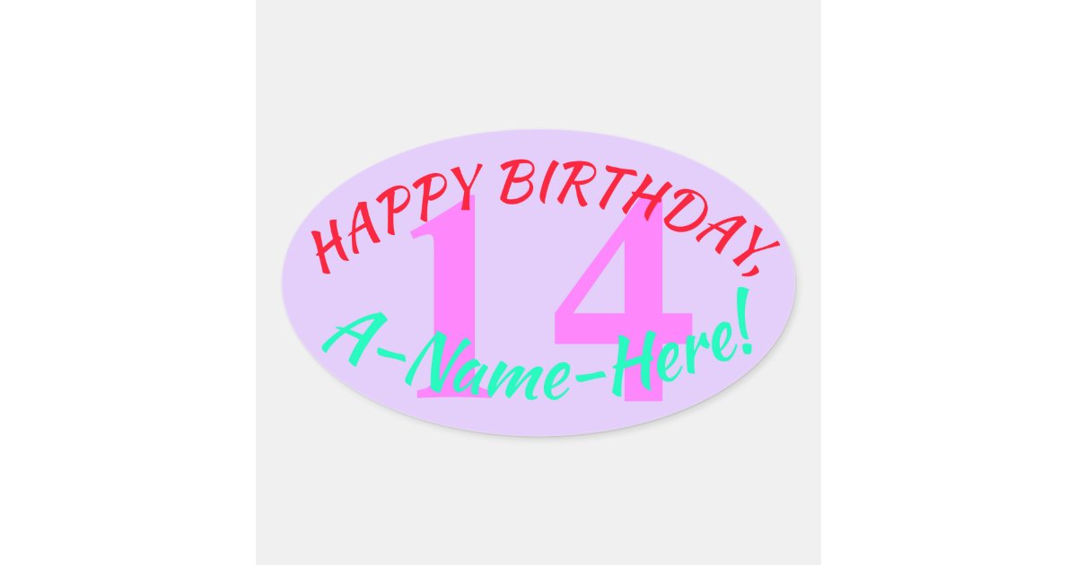 Simple 14th Birthday Sticker | Zazzle