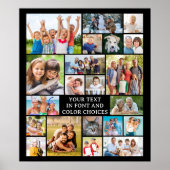 Simple 21 Photo Collage Custom Color Personalized Poster | Zazzle
