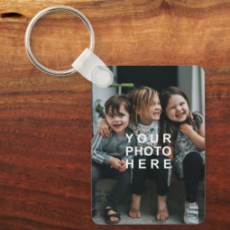 Simple 2-Photo Double-Sided Keychain | Zazzle