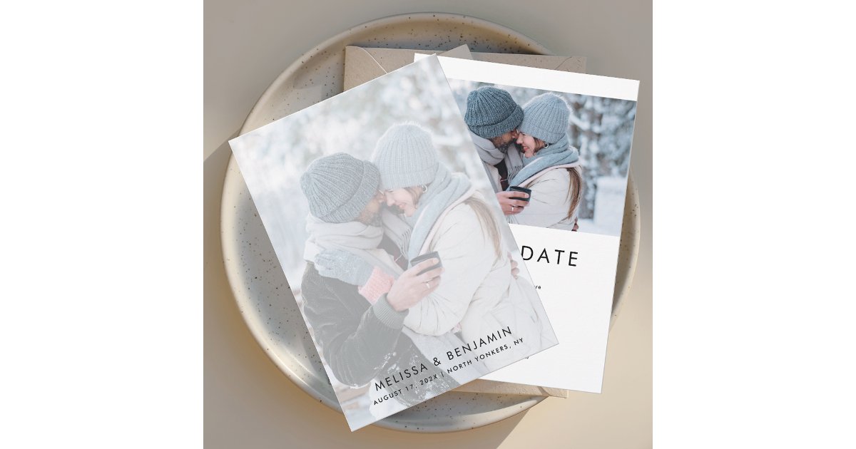 Simple 2 Photos Wedding Save The Date | Zazzle