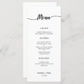 Simple 3 course wedding menu | Zazzle