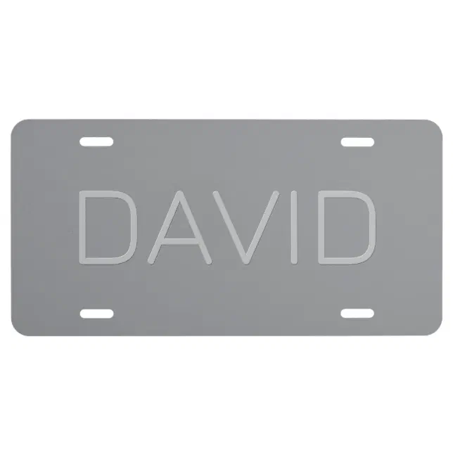 Simple 3 Dimensional Looking Text | Gray License Plate | Zazzle