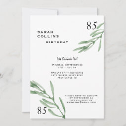 Simple 85th Birthday Party Invitation | Zazzle