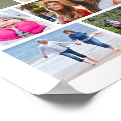 Simple 99 Photo Collage Custom Color Poster | Zazzle