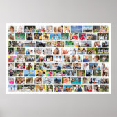 Simple 99 Photo Collage Custom Color Poster | Zazzle
