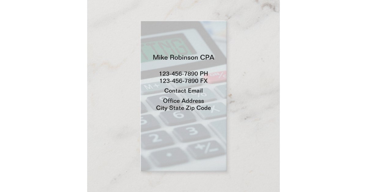 Simple Accountant CPA Business Cards | Zazzle
