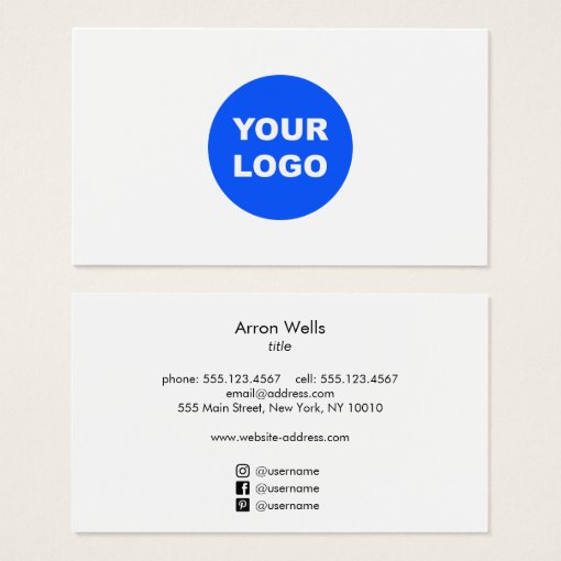 Simple Add Your Logo with Social Media Icons | Zazzle