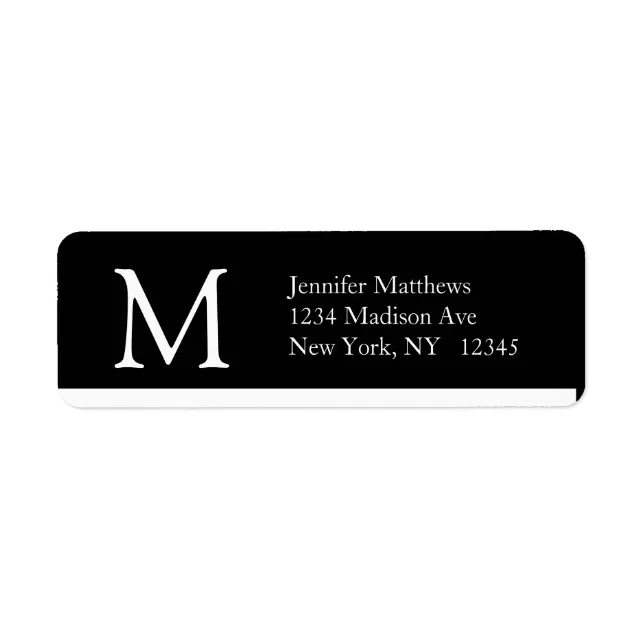 Simple Address Labels Monogram Modern | Zazzle