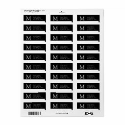 Simple Address Labels Monogram Modern | Zazzle