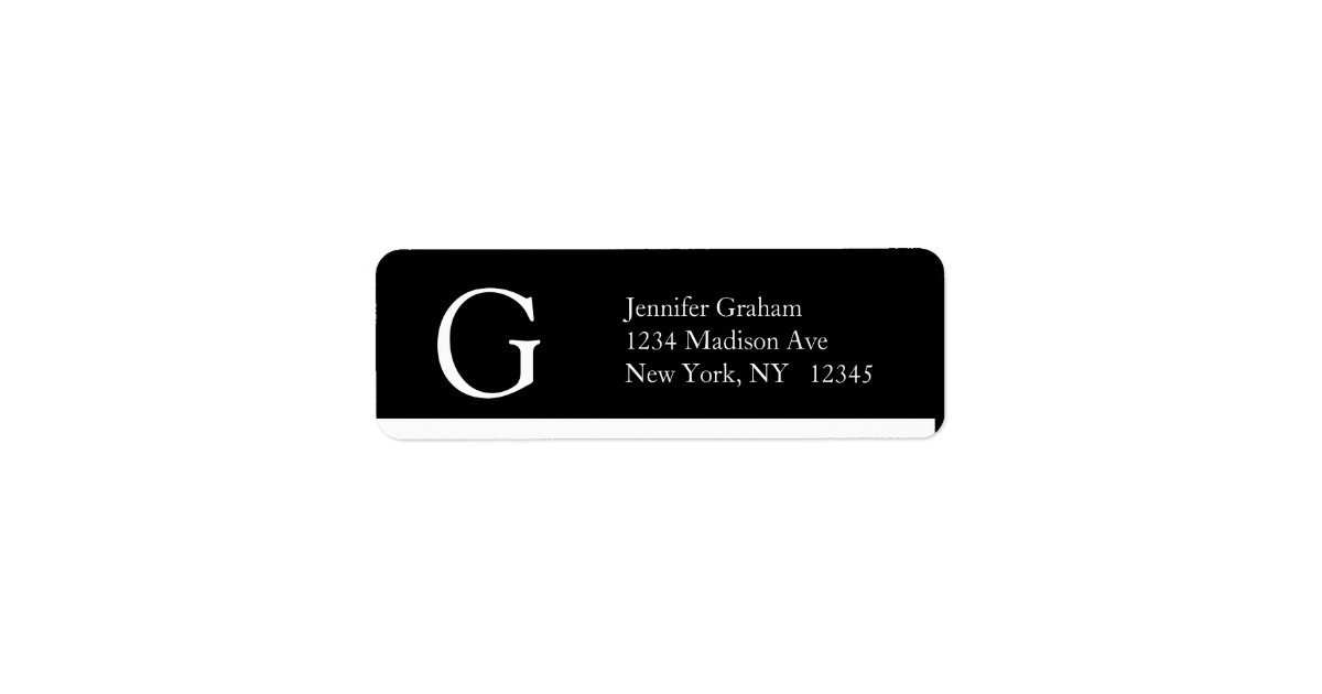 Simple Address Labels Monogram Modern Design | Zazzle