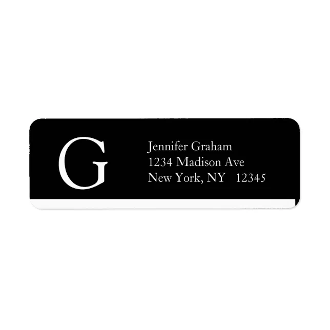 Simple Address Labels Monogram Modern Design | Zazzle