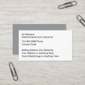 Simple Advertising Account Executive Business Card | Zazzle