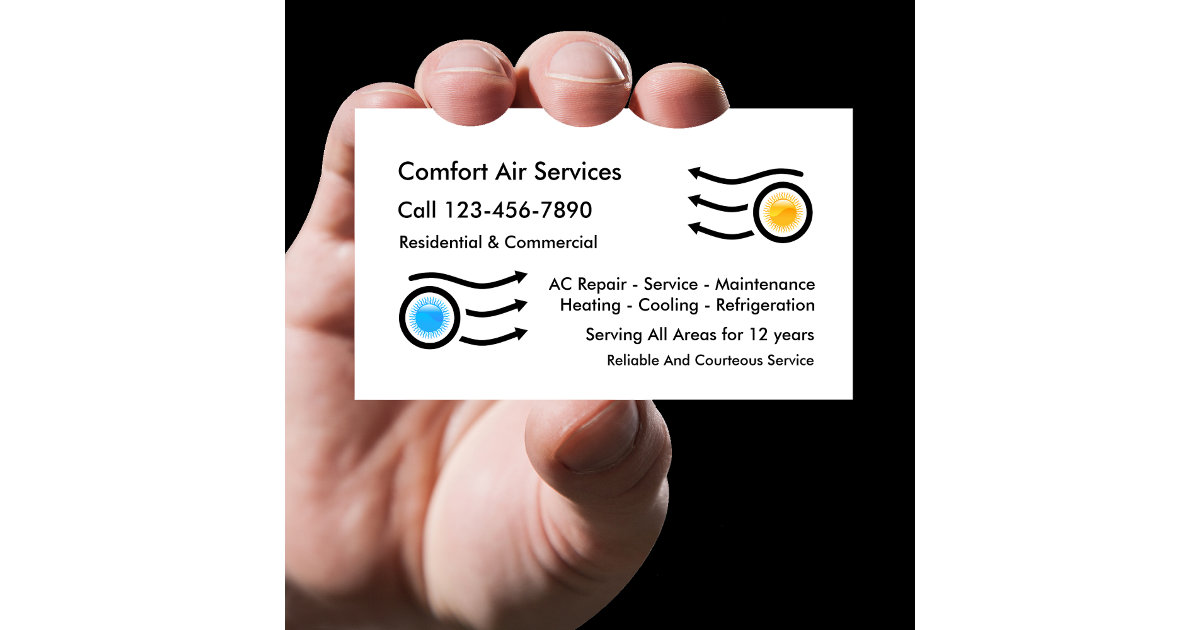 Simple Air Conditioning Business Cards | Zazzle