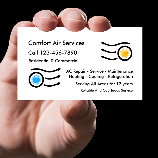 Simple Air Conditioning Business Cards | Zazzle