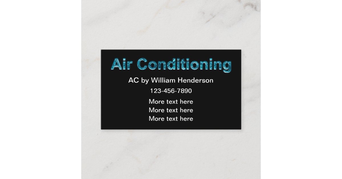 Simple Air Conditioning Repairman Business Card | Zazzle