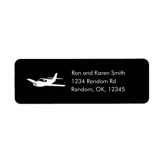 Simple airplane symbol return address labels | Zazzle