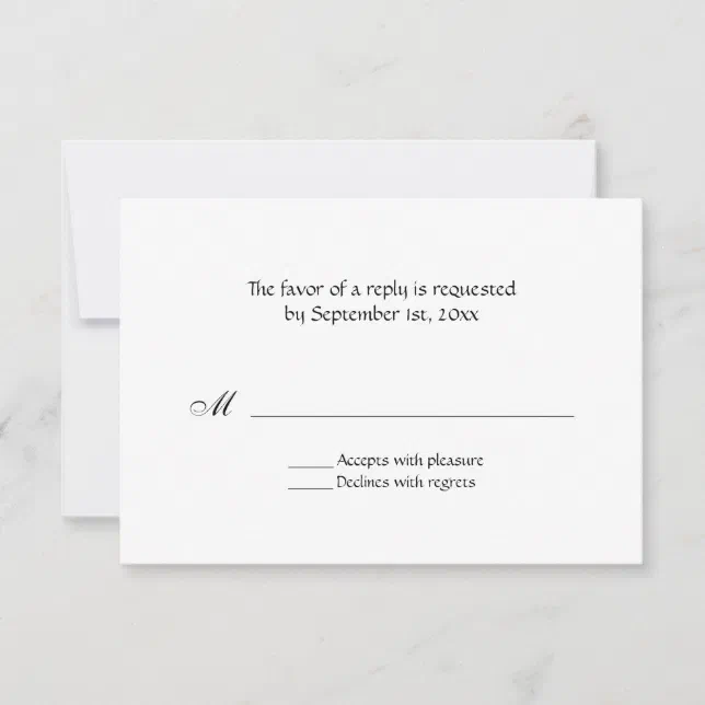 Simple, All Occasion Black Text Reply Cards | Zazzle