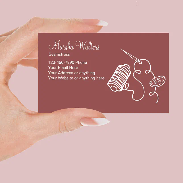 Simple Alterations Seamstress Business Card | Zazzle