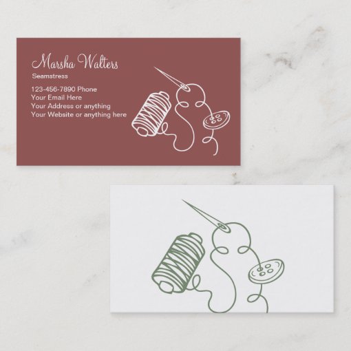 Simple Alterations Seamstress Business Card | Zazzle