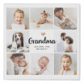 Simple and Chic | Heart Photo Collage for Grandma Faux Canvas Print ...