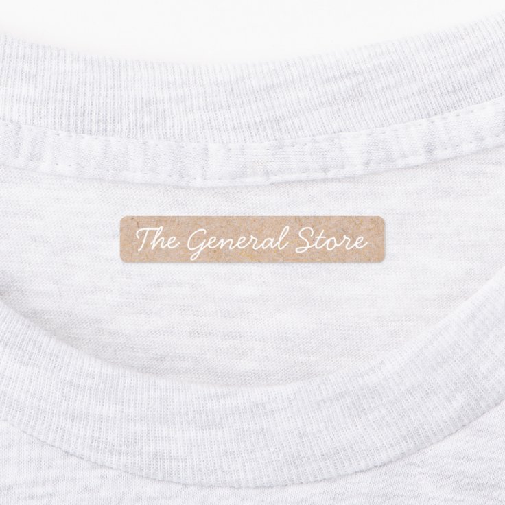 Simple and Clean Kraft Iron On Clothing Label | Zazzle