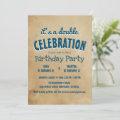 Simple and Elegant Beige Double Birthday Party Invitation | Zazzle