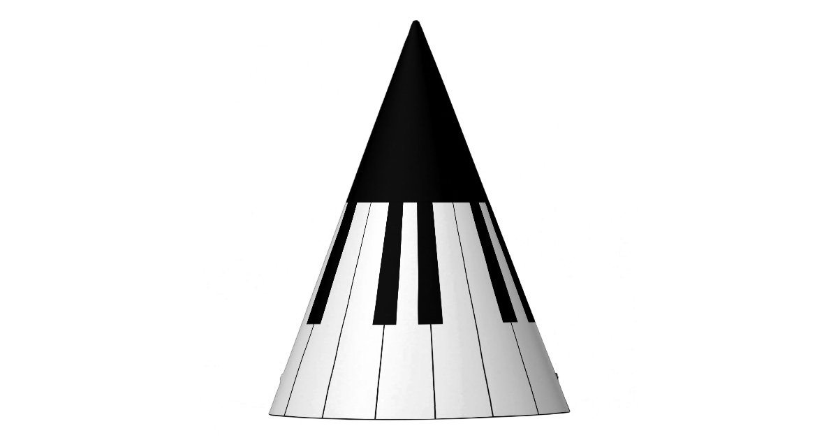 Simple and Elegant Black and White Piano Keyboard Party Hat | Zazzle