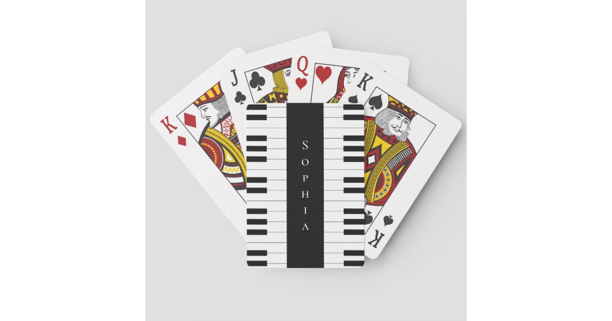 Simple and Elegant Black and White Piano Keyboard Poker Cards | Zazzle