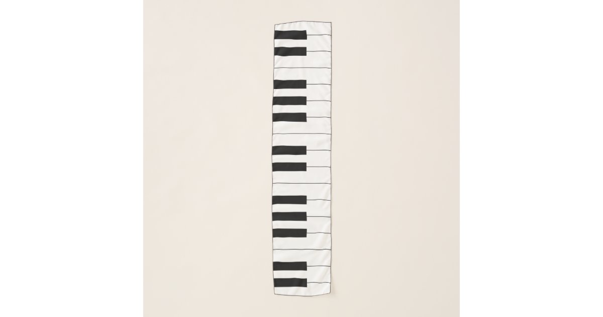 Simple and Elegant Black and White Piano Keyboard Scarf | Zazzle