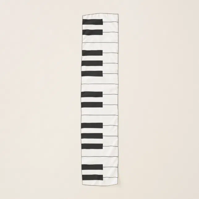 Simple and Elegant Black and White Piano Keyboard Scarf | Zazzle