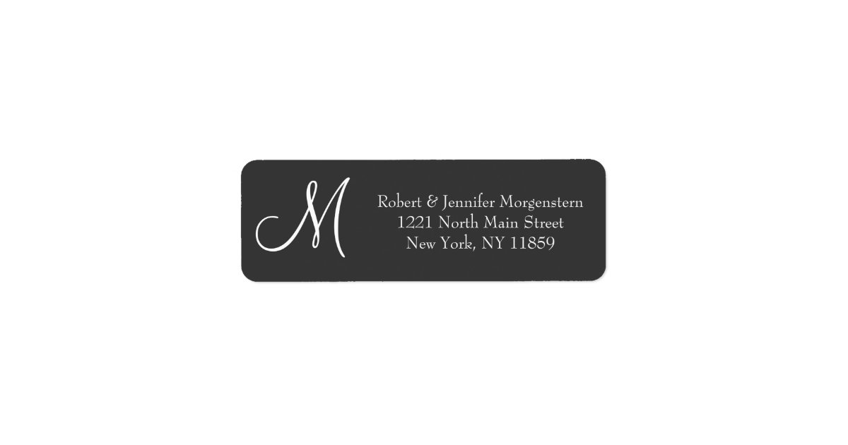 Simple and Elegant, Black & White Monogram Address Label | Zazzle
