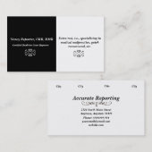 Simple and Elegant Court Reporter Business Cards | Zazzle