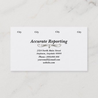 Simple and Elegant Court Reporter Business Cards | Zazzle