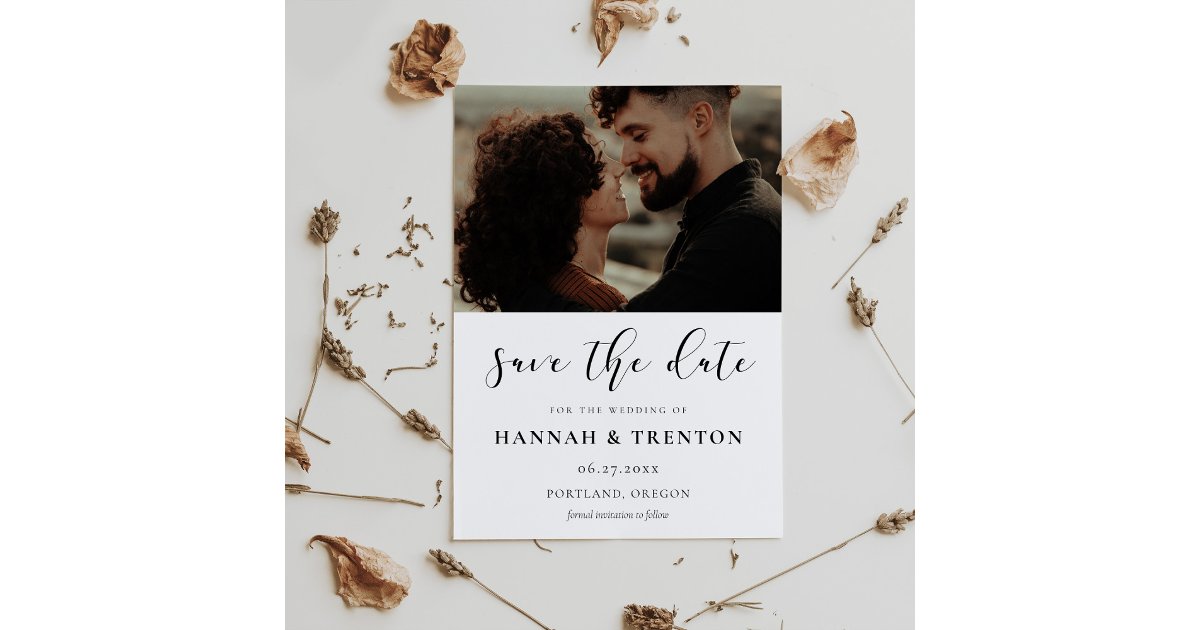 Simple and elegant design photo card | Zazzle