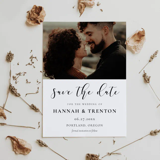 Simple and elegant design photo card | Zazzle