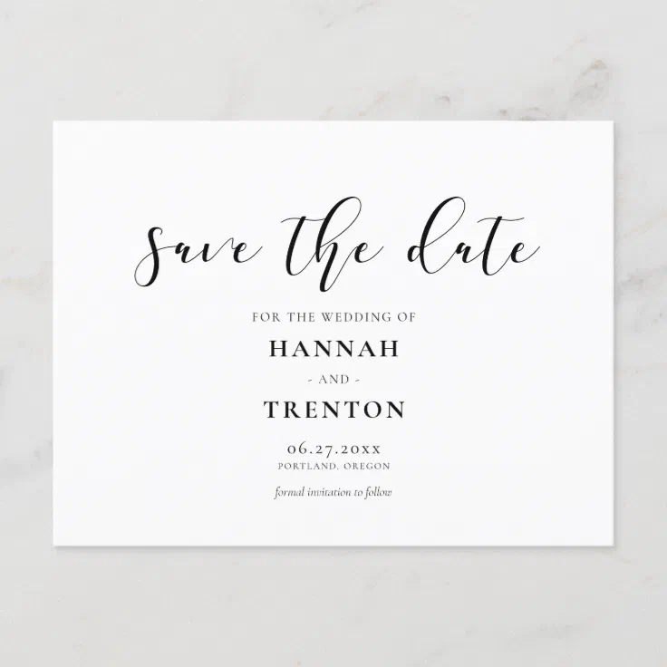 Simple and elegant design Save the date Postcard | Zazzle