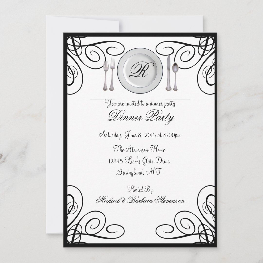Simple and Elegant Dinner Party Invitations | Zazzle