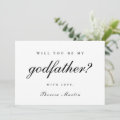 Simple and Elegant Godfather Proposal Black Invitation | Zazzle