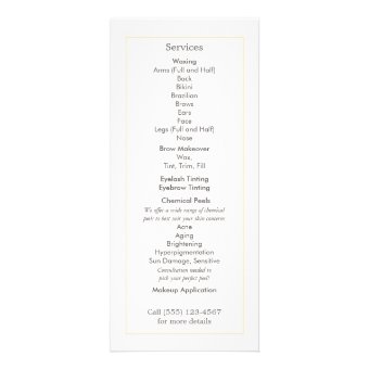 Simple and Elegant Hair Salon and Spa Menu | Zazzle