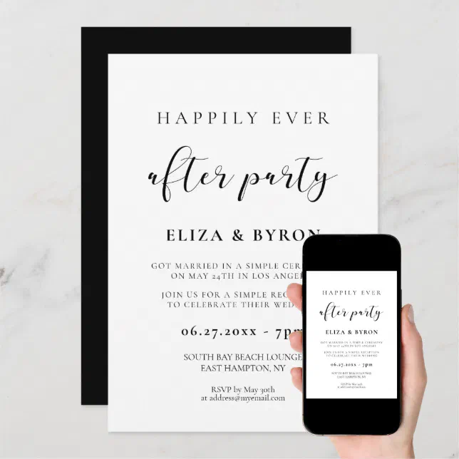 Simple and elegant Happily ever after party Invitation | Zazzle