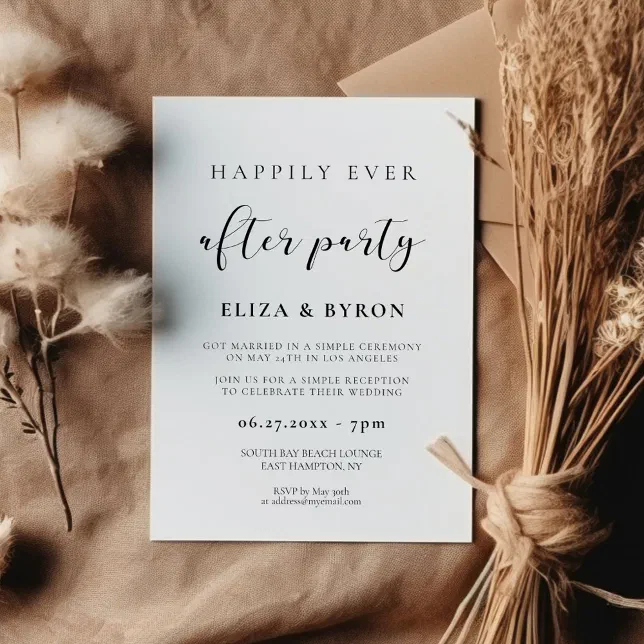 Simple and elegant Happily ever after party Invitation | Zazzle