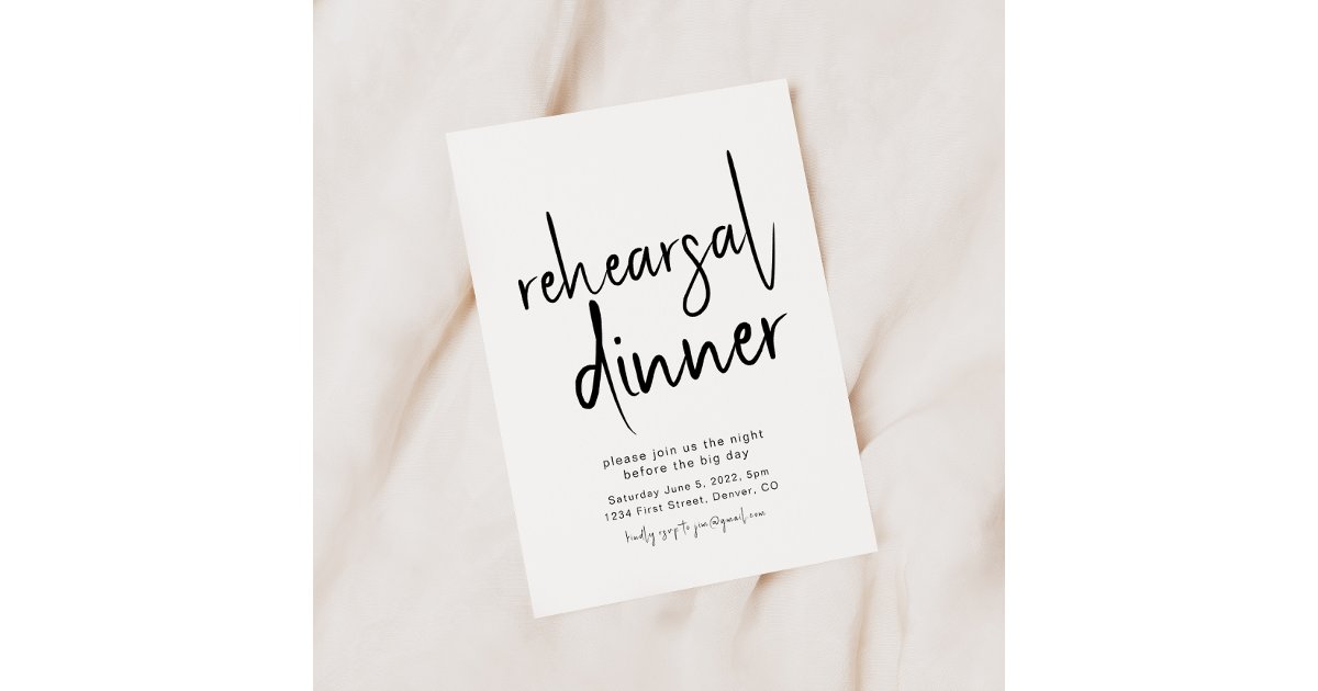 Simple and Elegant Rehearsal Dinner Invitation | Zazzle