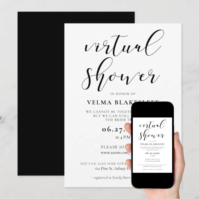 Simple and elegant Virtual shower Invitation | Zazzle