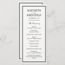 Simple and Elegant Wedding Ceremony Program | Zazzle