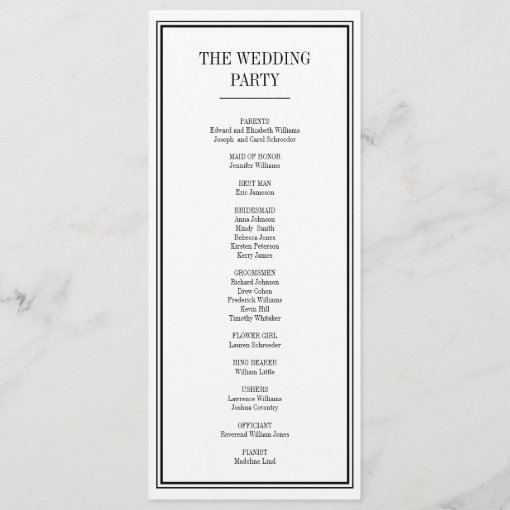 Simple and Elegant Wedding Ceremony Program | Zazzle