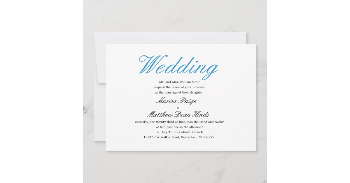 Simple and Elegant Wedding Invitation | Zazzle