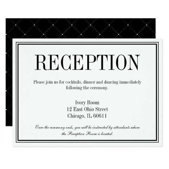 Simple and Elegant Wedding Reception Card | Zazzle.com