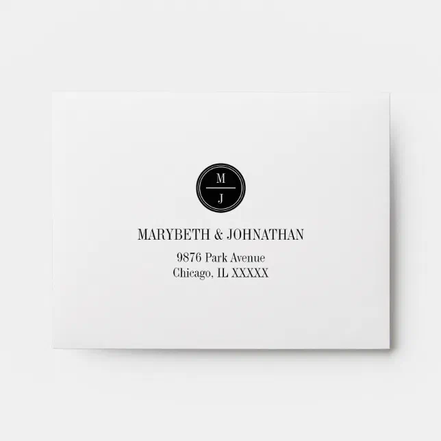 Simple and Elegant Wedding RSVP Envelope | Zazzle
