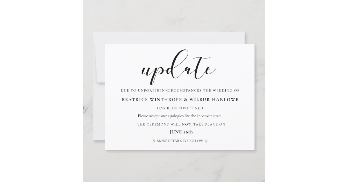 Simple and elegant wedding update card | Zazzle